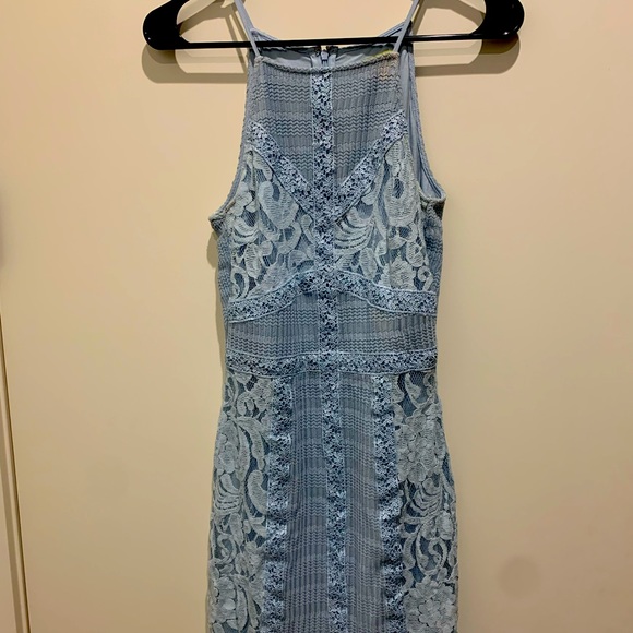 Gianni Bini | Dresses | Gianni Bini Blue Lace Mini Dress | Poshmark